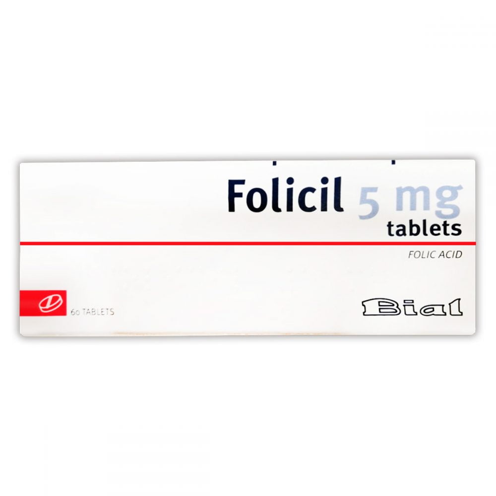 Folicil Folic Acid 5mg 60 Tablets - PHARMFETCH CY