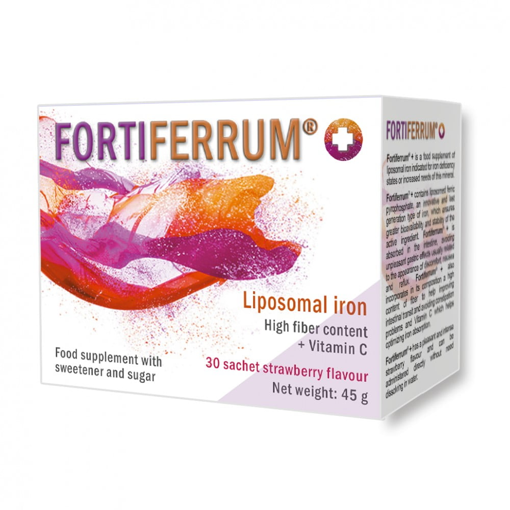 Fortiferrum Liposomal Iron High Fiber Content + Vitamin C 30 Sachets ...